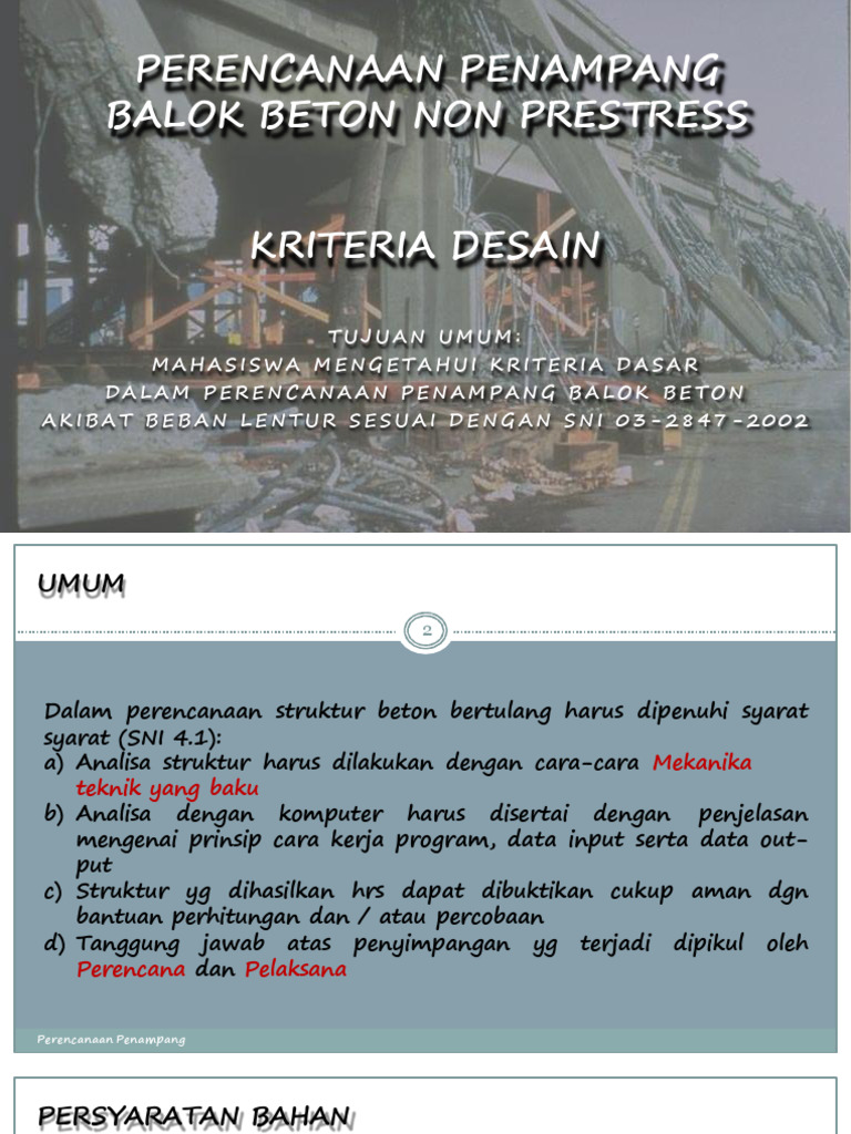 KULIAH 4-5 - (B) 1 DESAIN PENAMPANG BALOK PERSEGI | PDF