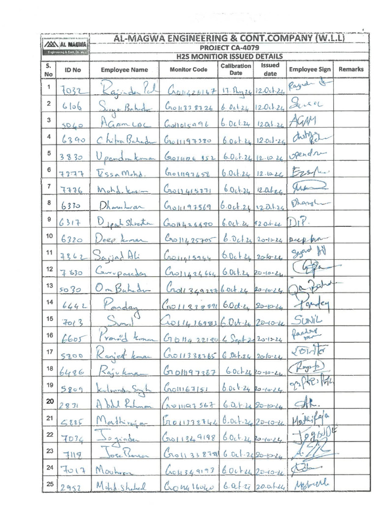 H2s Monitor Issused Details | PDF