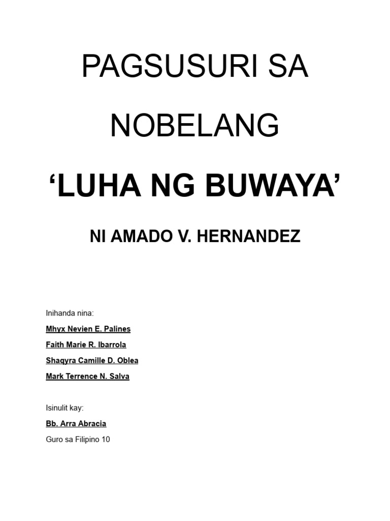 Luwa NG Buwaya Group 6 | PDF