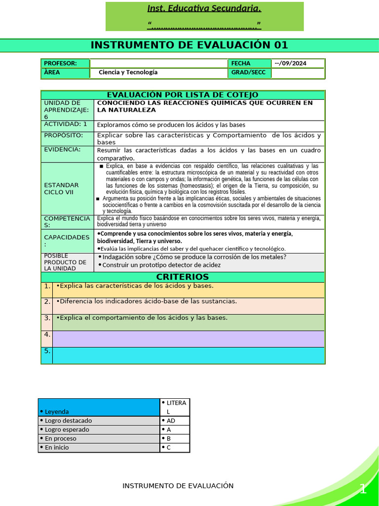A-3º LC Act 1 - Cyt-Und 6 - Sem 1 | PDF | Organismos | Importar