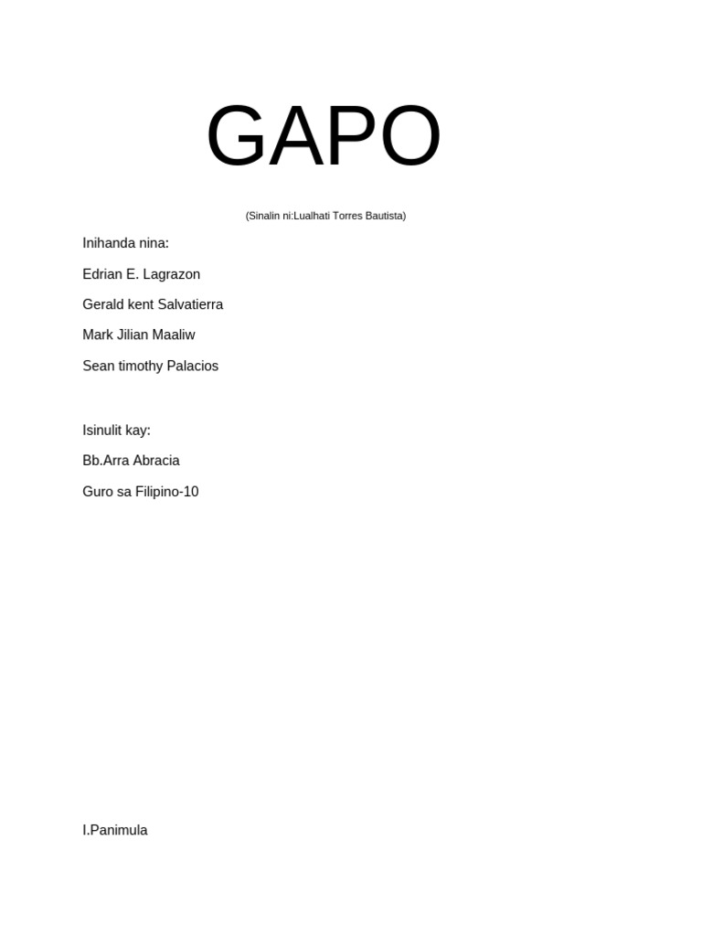 GAPO | PDF