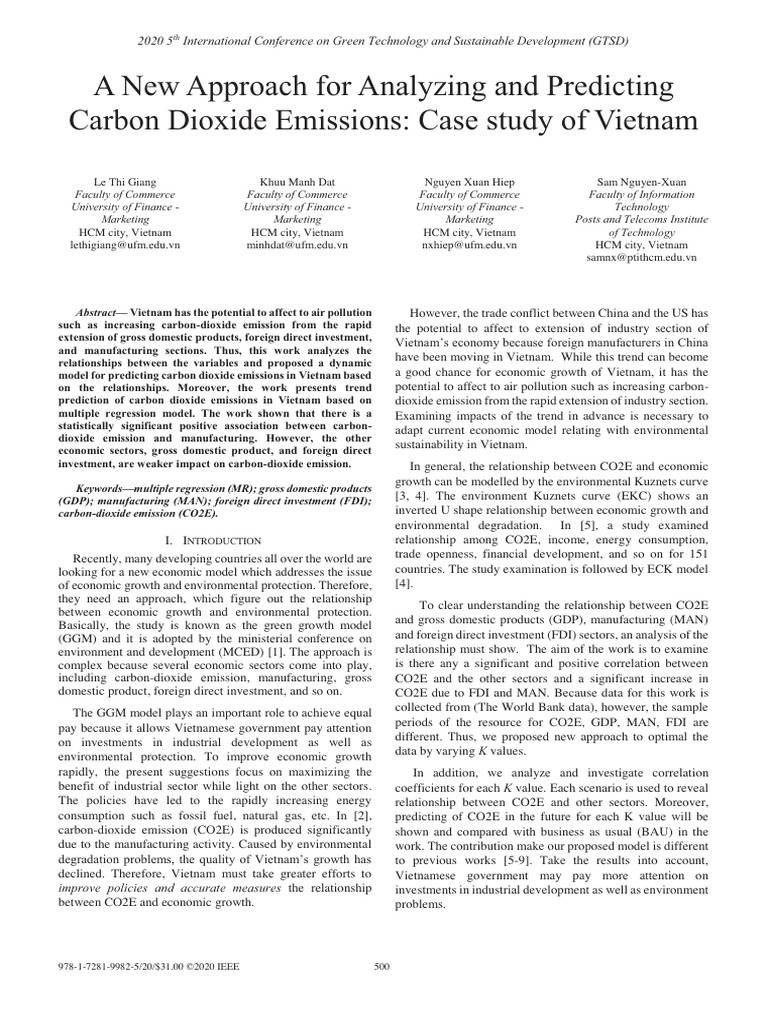 A New Approach For Analyzing and Predicting Carbon Dioxide Emissions | PDF | Coefficient Of ...