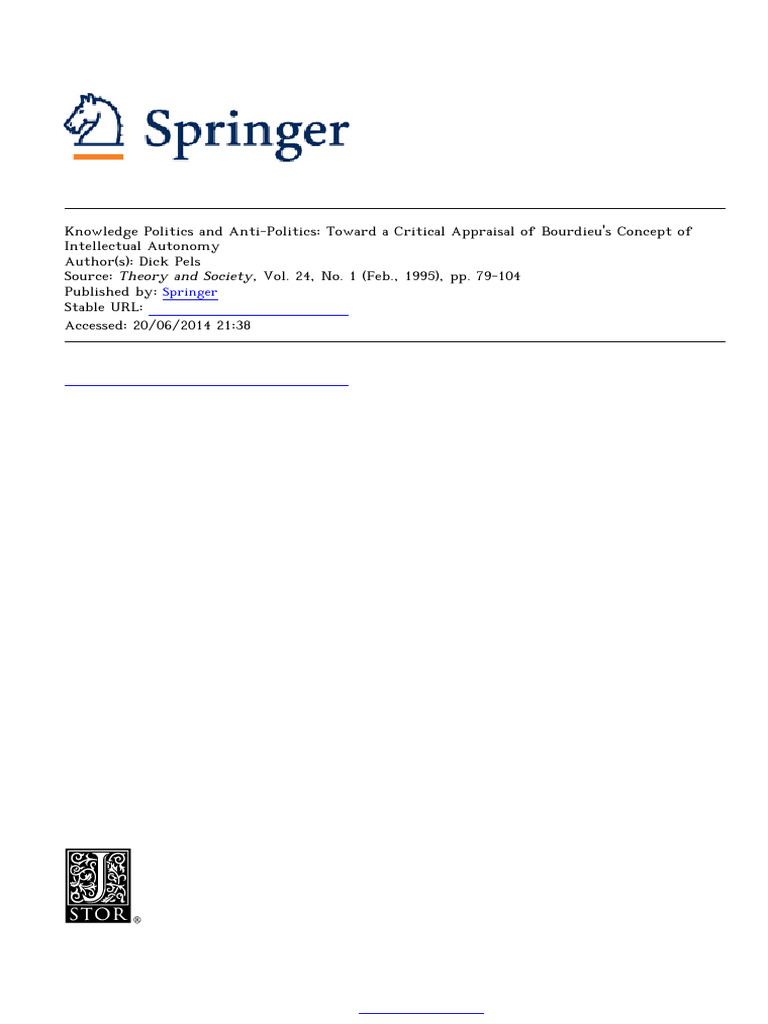 Critical Appraisal of Bourdieu S Concept of Intellectual Autonomy | PDF ...