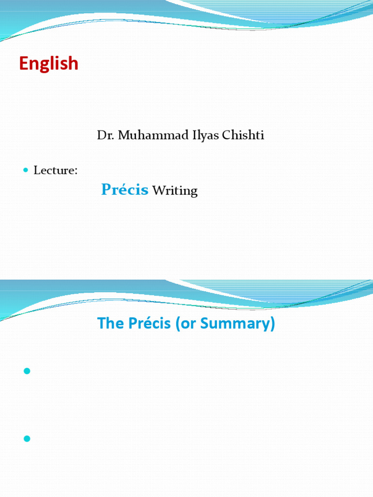 Precis Writing | PDF | Knowledge | Thought