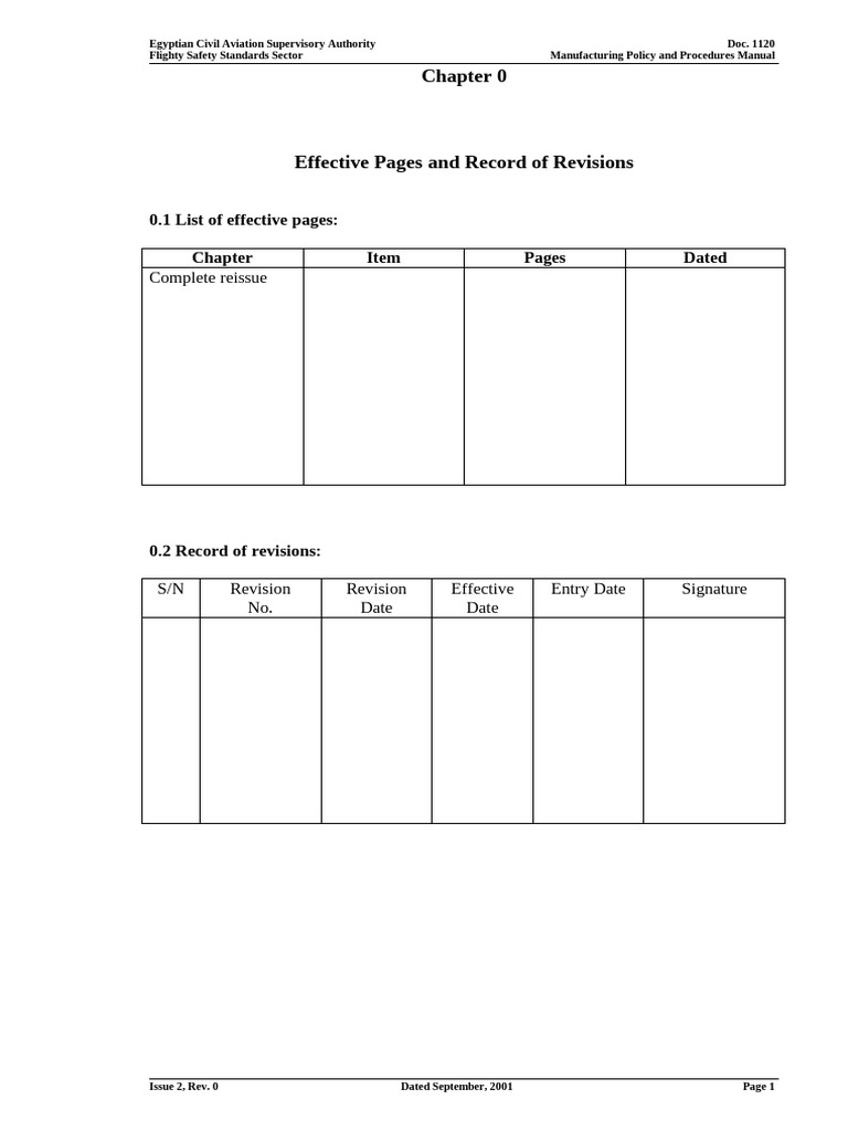 0.1 List of Effective Pages: Item Pages Dated: Complete Reissue | PDF