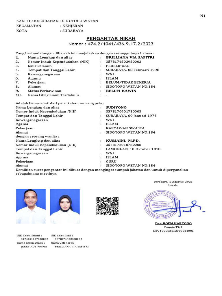 Surat N1-N4 Brilliana | PDF