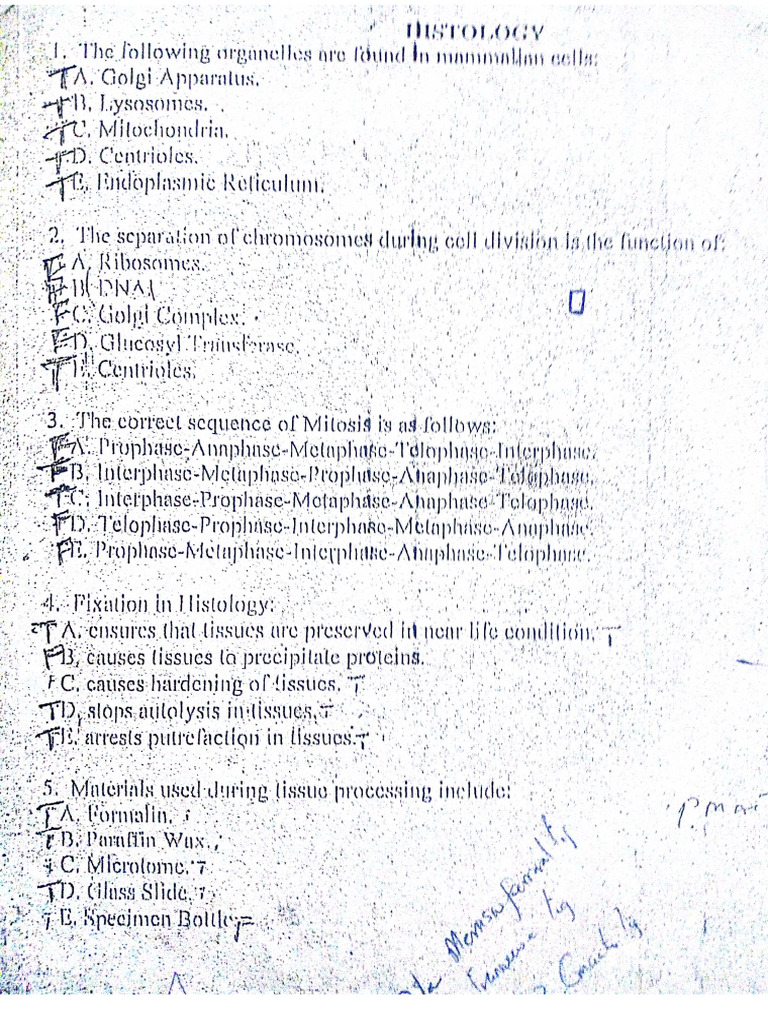 Histology Mcqs by AMHS-1 (0) - 1 | PDF