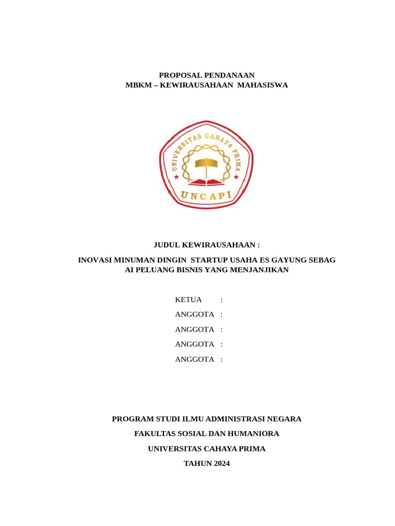 Proposal Pendanaan Es Gayung (New) | PDF