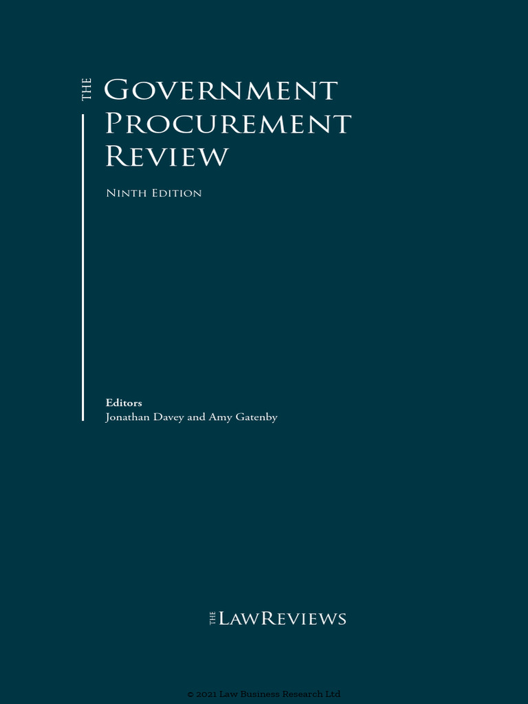The Goverment Procurement Law Review 2021 9th Edition Saudi Arabia ...