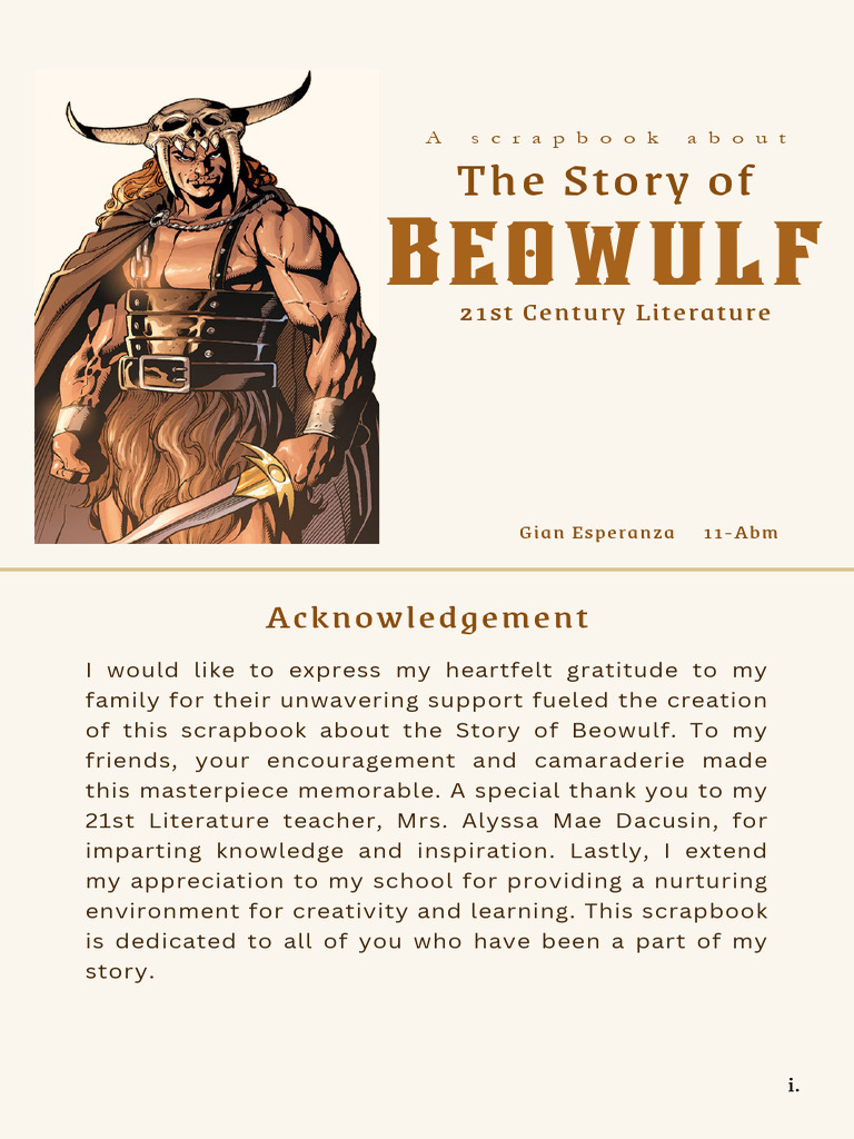 Beowulf Story Scrapbook Guide | PDF | Beowulf | English Heroic Legends
