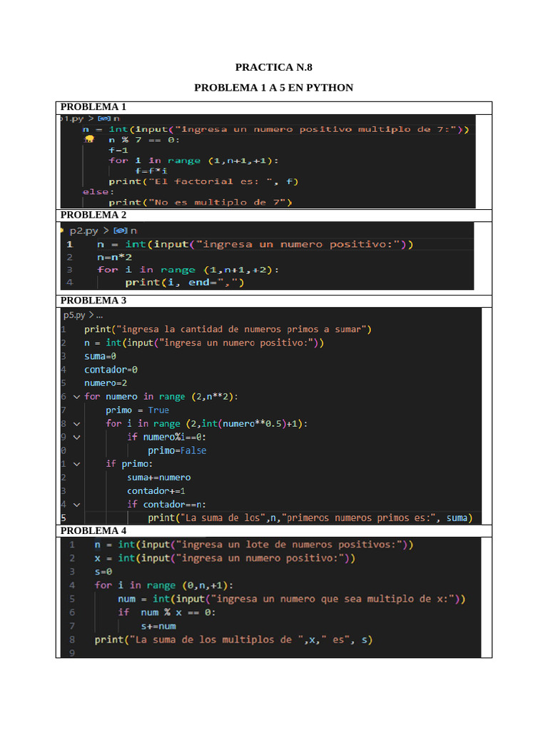 PRACTICA N 8 Phyton | PDF