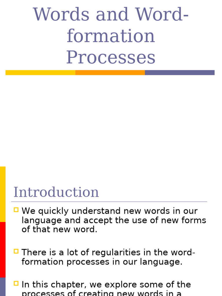 Words and Word-Formation Processes | PDF | Word | English Language