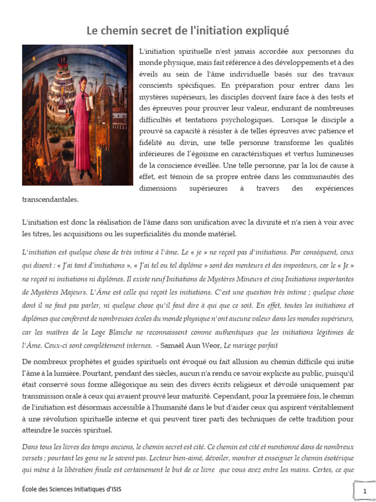 Chemin secret de l'initiation spirituelle | PDF | Âme | Esprit
