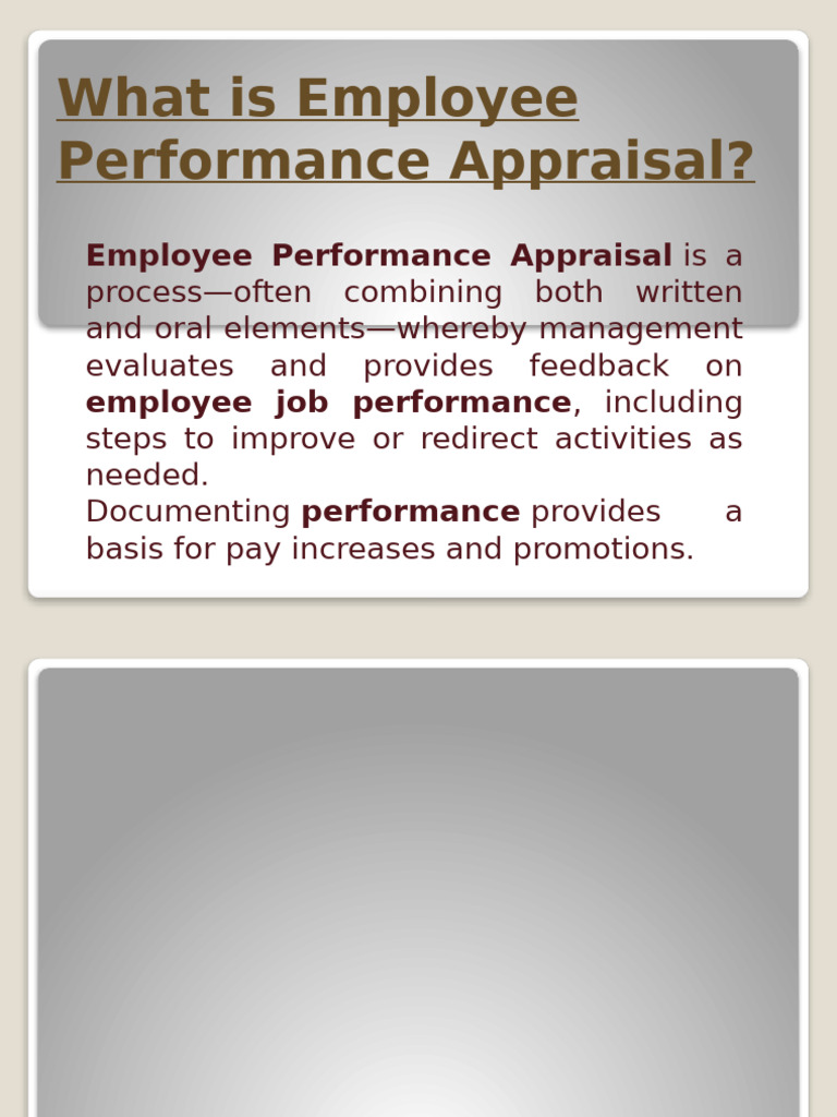 Employee Appraisal Guide | PDF