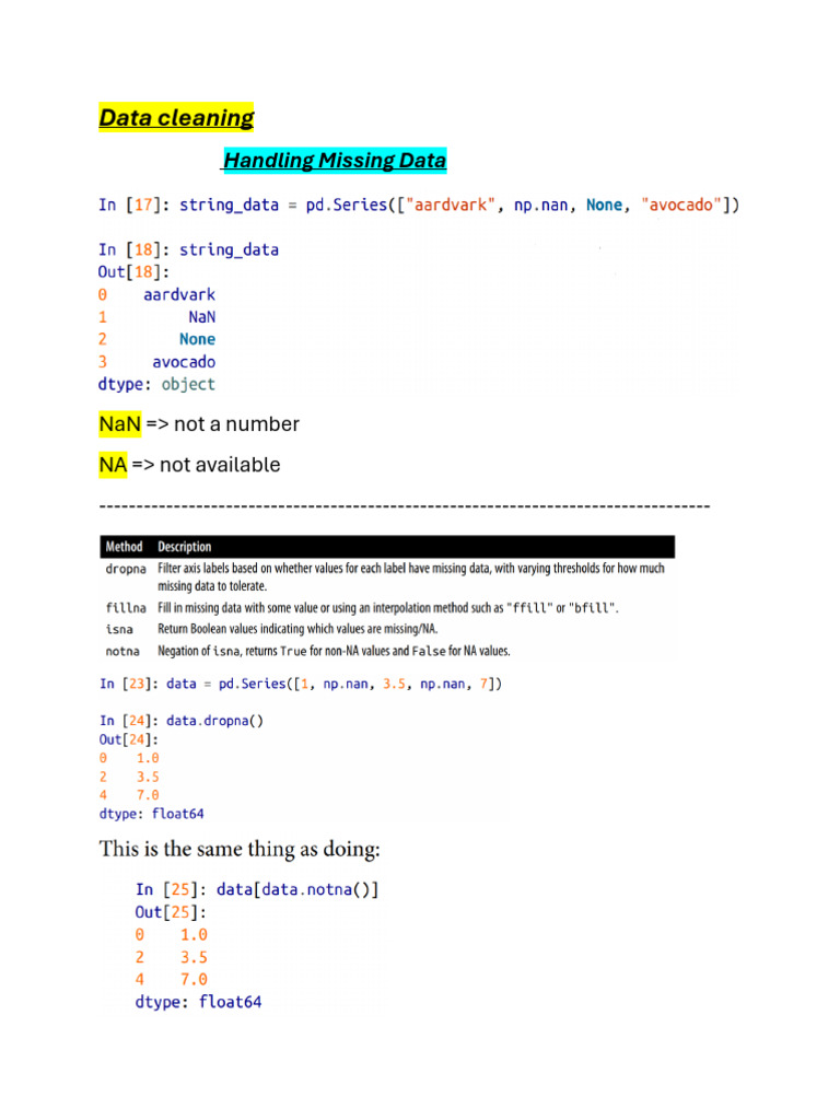 Data Cleaning: Handling Missing Values | PDF | Computers