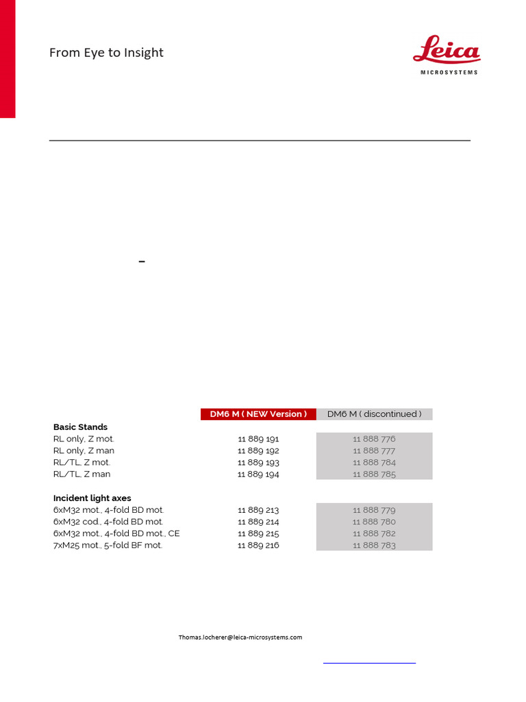 BUC - 1225 - CORRECTION - DM6 M Electronic Redesign - T.Locherer | PDF | Microscopy | Techniques