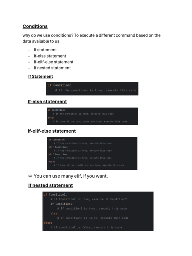 Understanding Conditional Statements | PDF | Computers
