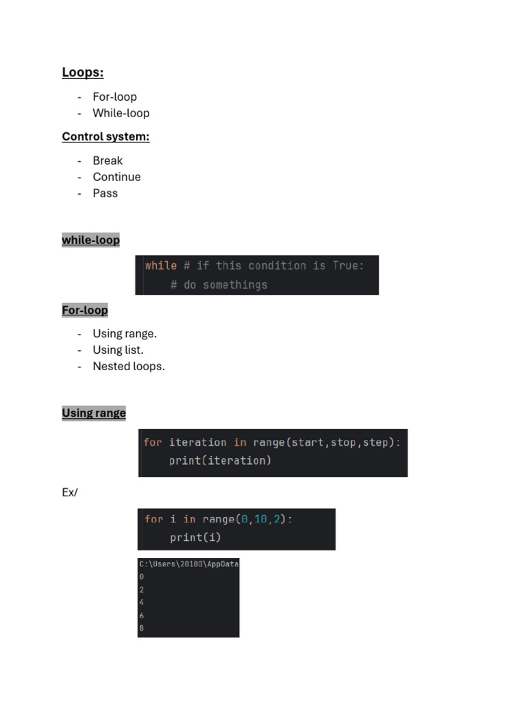 Understanding Loops and Control Systems | PDF | Teaching Methods & Materials