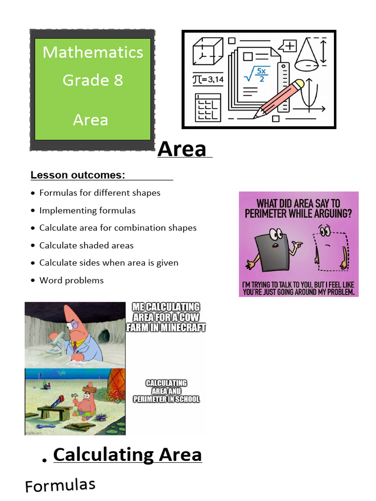Fri 8maths 15 Summary Area | PDF | Area | Geometry