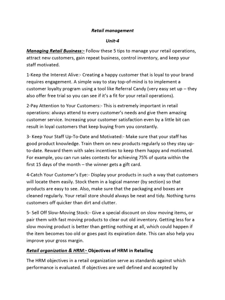 Effective Retail Management Strategies | PDF | Retail | Brand