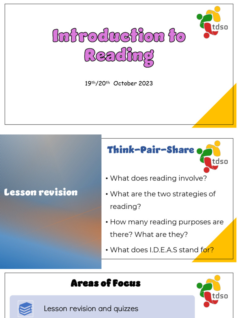 6 - Week 2 - Introduction To Reading | PDF | Education Theory ...
