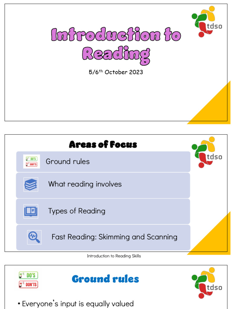 5 - Introduction To Reading Skills | PDF | Speed Reading | Reading Comprehension