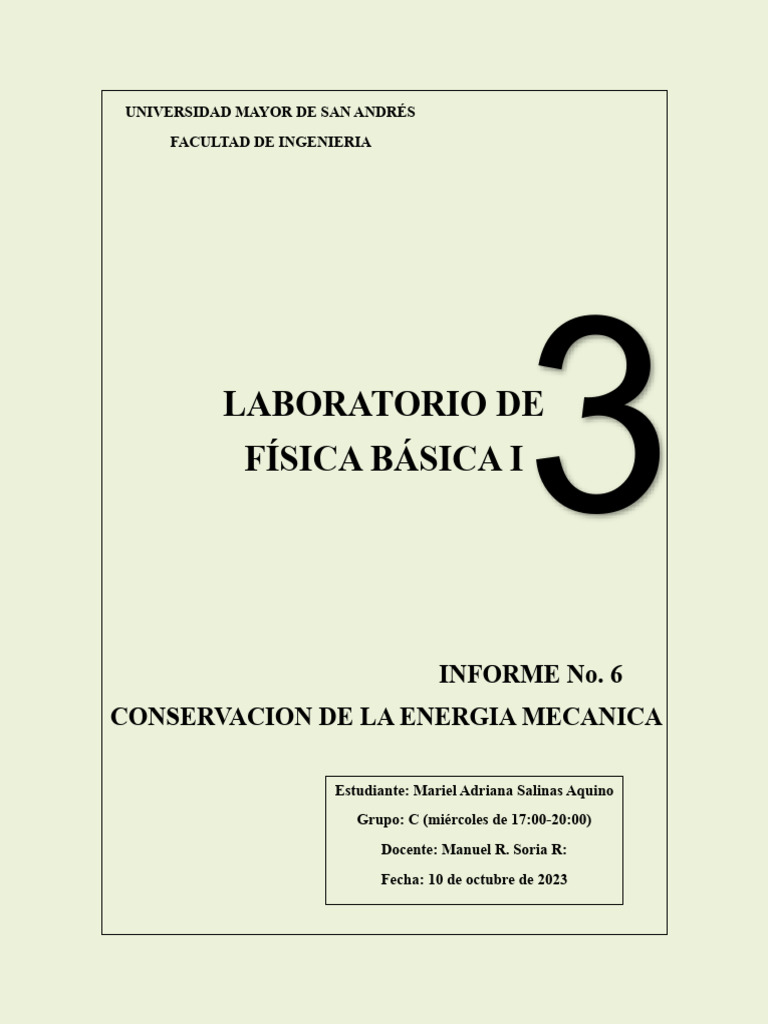 Conservacion de La Energia Mecanica | PDF | Ciencias fisicas | Mecanica ...
