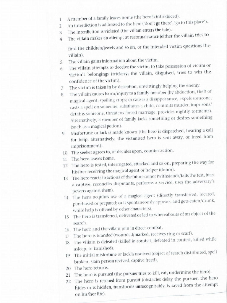 Morphology of The Folktale, Vladimir Propp | PDF