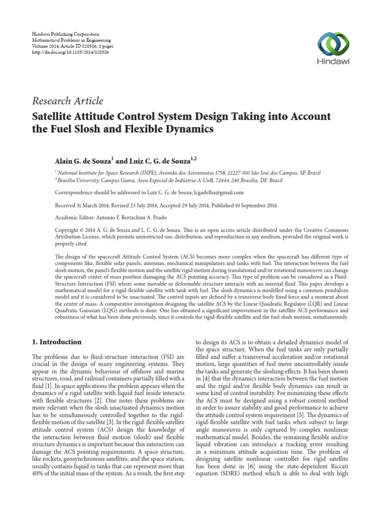 Satellite Attitude Control System Design Taking in | PDF | Mechanical Engineering | Applied And ...