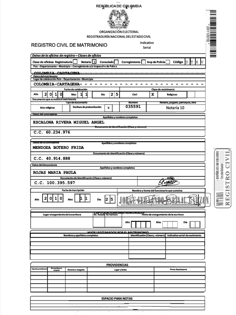 PDF Registro Civil Matrimonio - Compress | PDF | Matrimonio | Derecho Civil (Common Law)