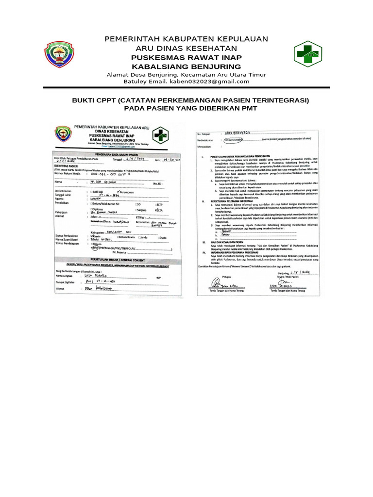 CPPT (Catatan Perkembangan Pasien Terintegrasi) Dalam Rekam Medis | PDF