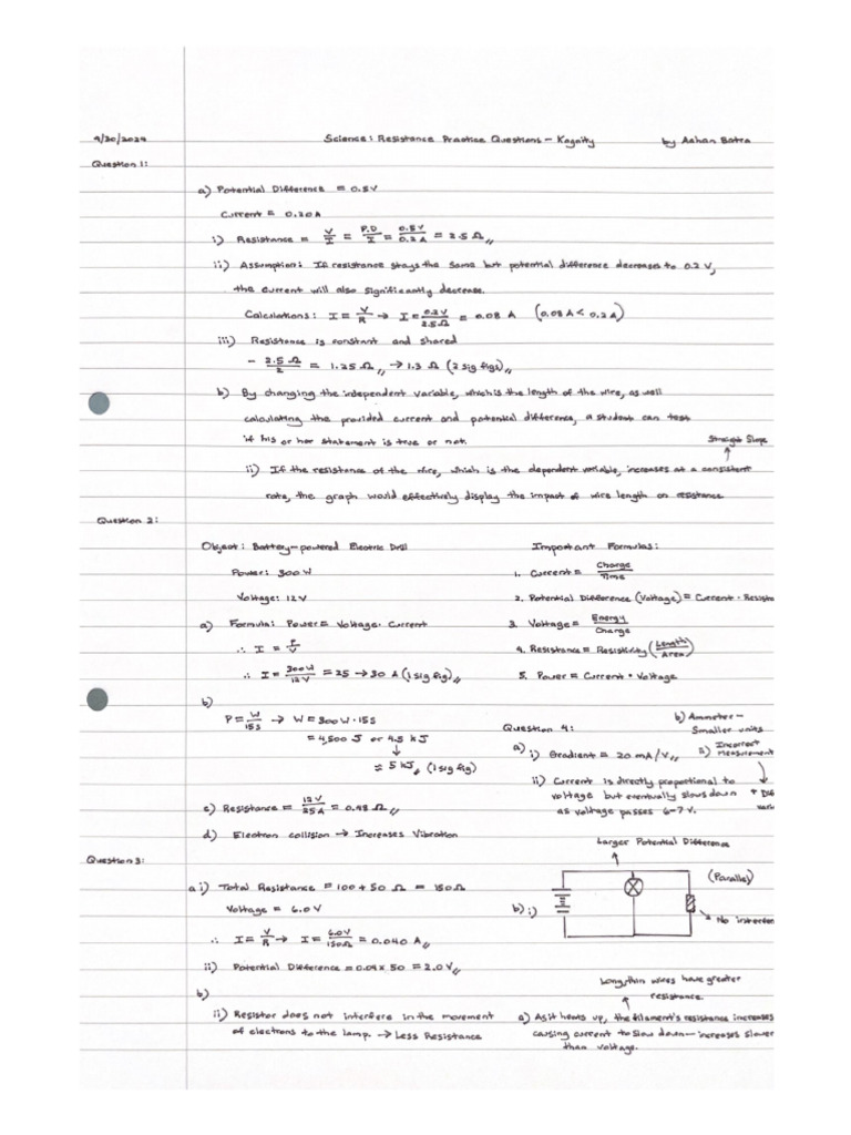 Kognity Questions - Lesson 4 | PDF