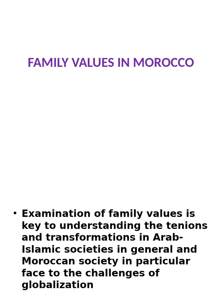 7-Family Values in Morocco To Send Moodle | PDF | Shame | Morocco