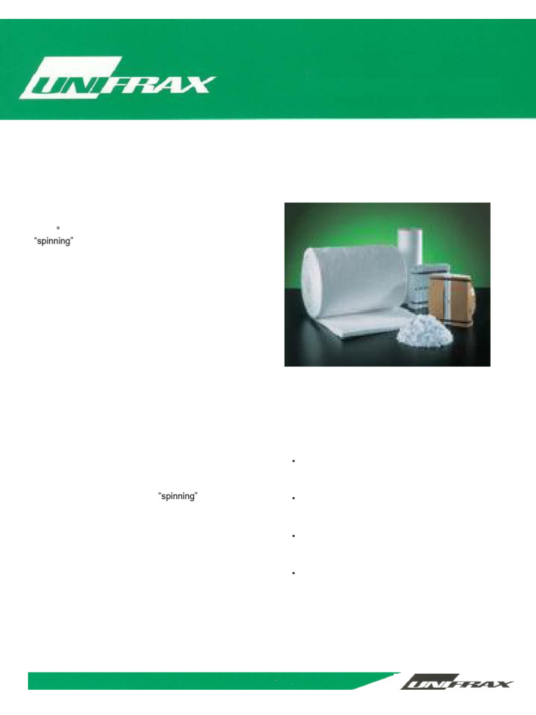 Catalogo Insulfrax Unifrax | PDF | Isolamento térmico | Dióxido de silício