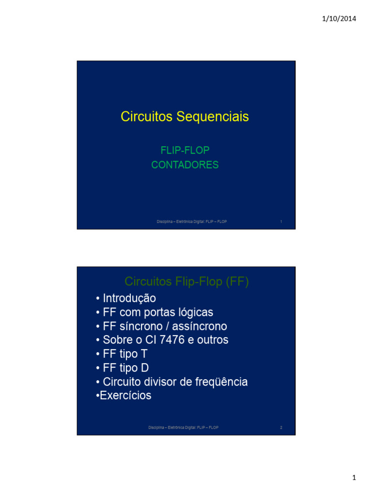 PPT9 - FLIP - FLOP - Modo de Compatibilidade | PDF | Informática | Tecnologia digital