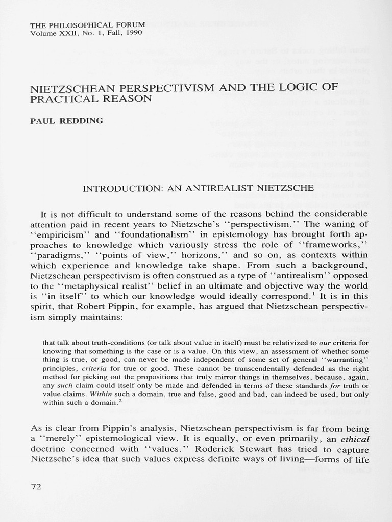 Nietzschean Perspectivism and The Logic | PDF | Relativism | Friedrich ...