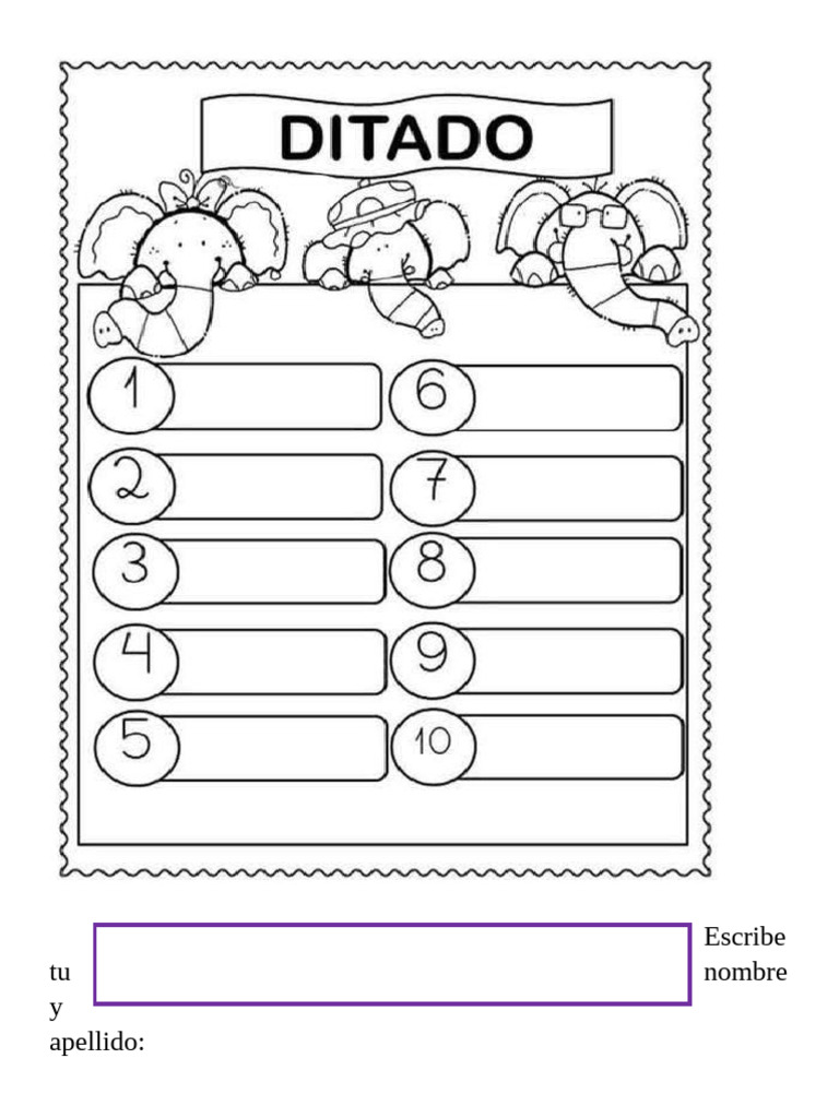 Plantilla Dictado Kinder | PDF