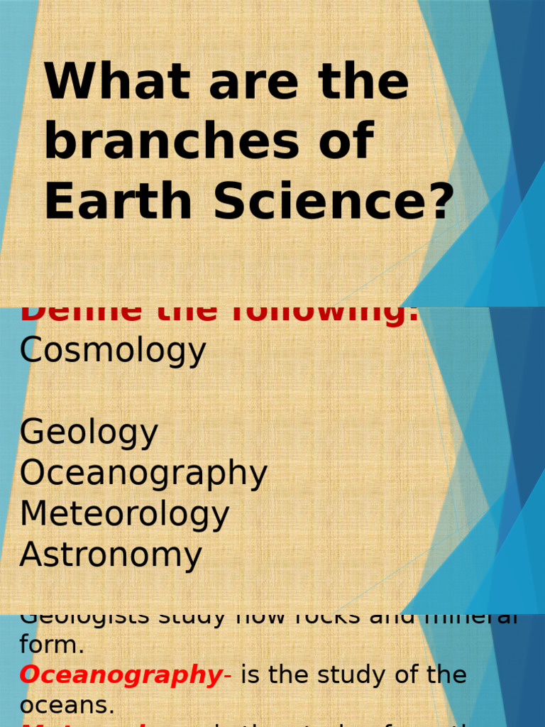 Branches of Earth Science Explained | PDF | Universe | Galaxy