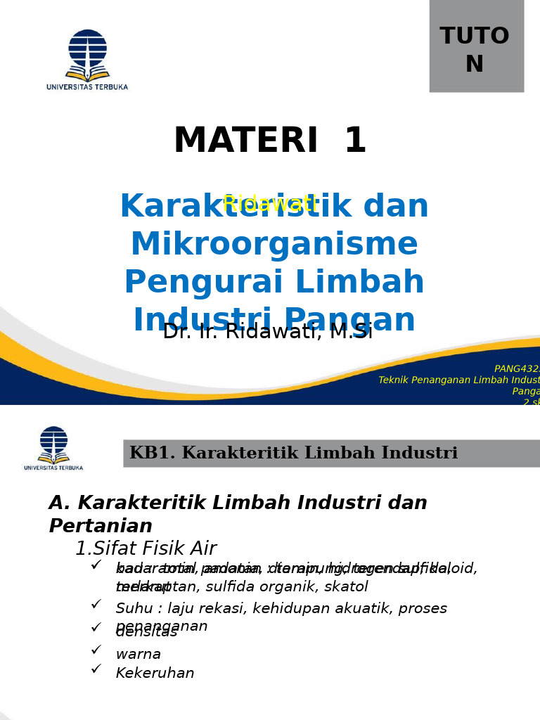Materi Inisiasi 1. Pang4323 - Limbah | PDF