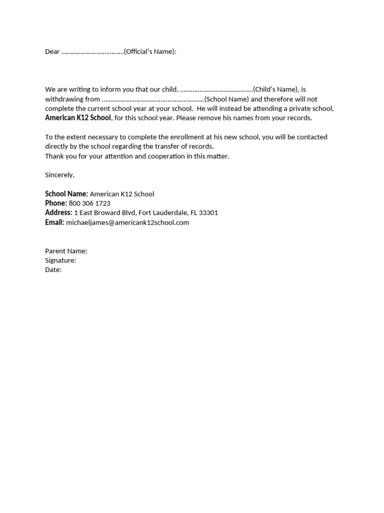 Withdraw Letter | PDF | Career & Growth