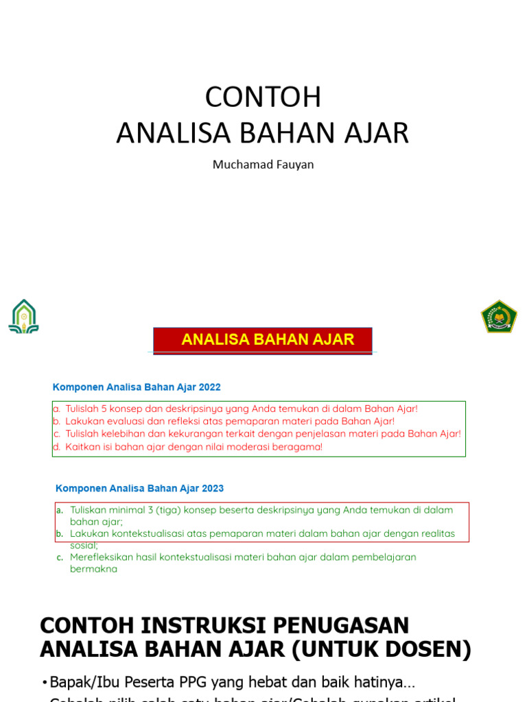 Contoh Tugas Analisa Bahan Ajar | PDF | Seni | Sains & Matematika