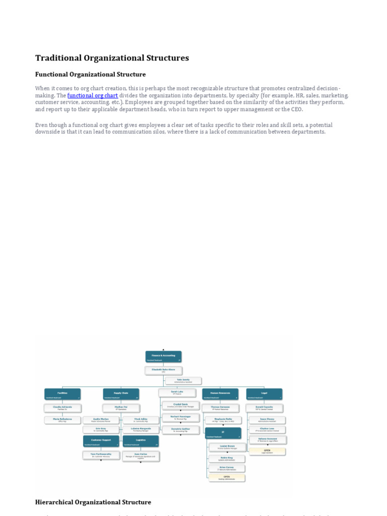 Types of Organizational Structures Explained | PDF | Organizational ...