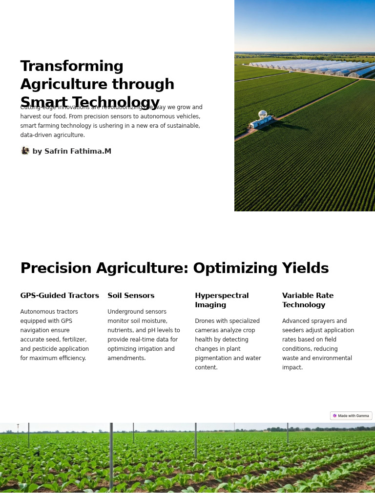 Transforming Agriculture Through Smart Technology | PDF | Agriculture ...
