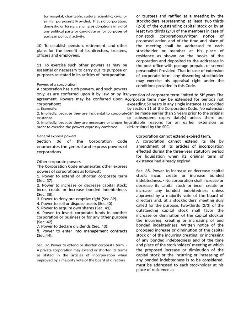Corporation Code | PDF | Stocks | Corporations