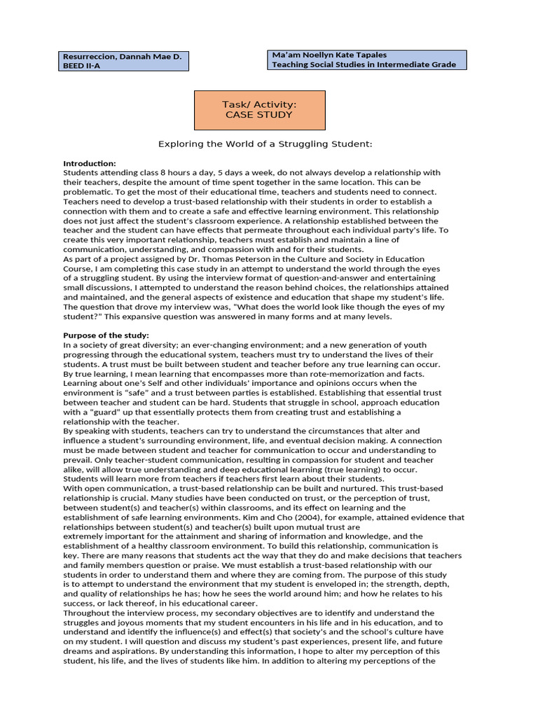 Case Study DM | PDF | Teachers | Learning