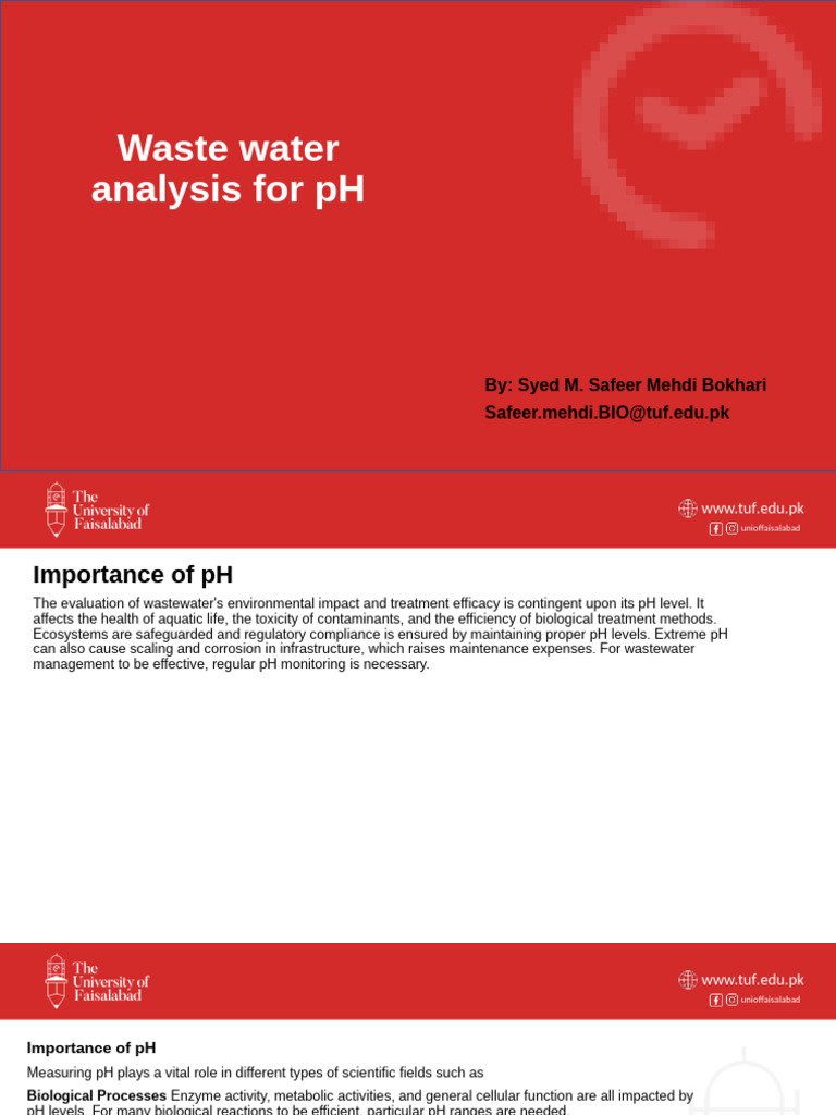 Practical # 2 Waste Water Analysis For PH | PDF | Water Pollution | Ph