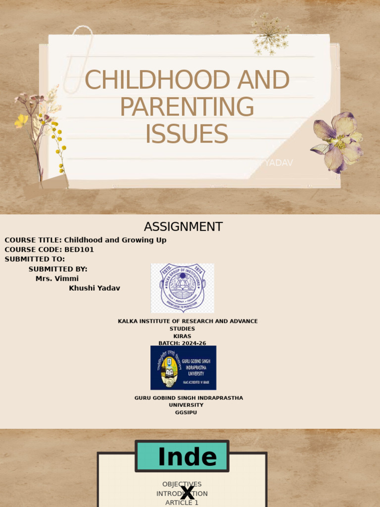 Childhood and Parenting Issues | PDF | Adolescence | Violence