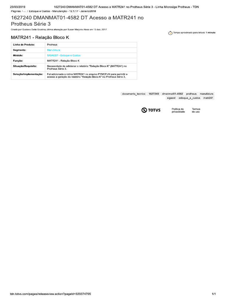 DMANMAT01-4582 DT Acesso A MATR.. | PDF