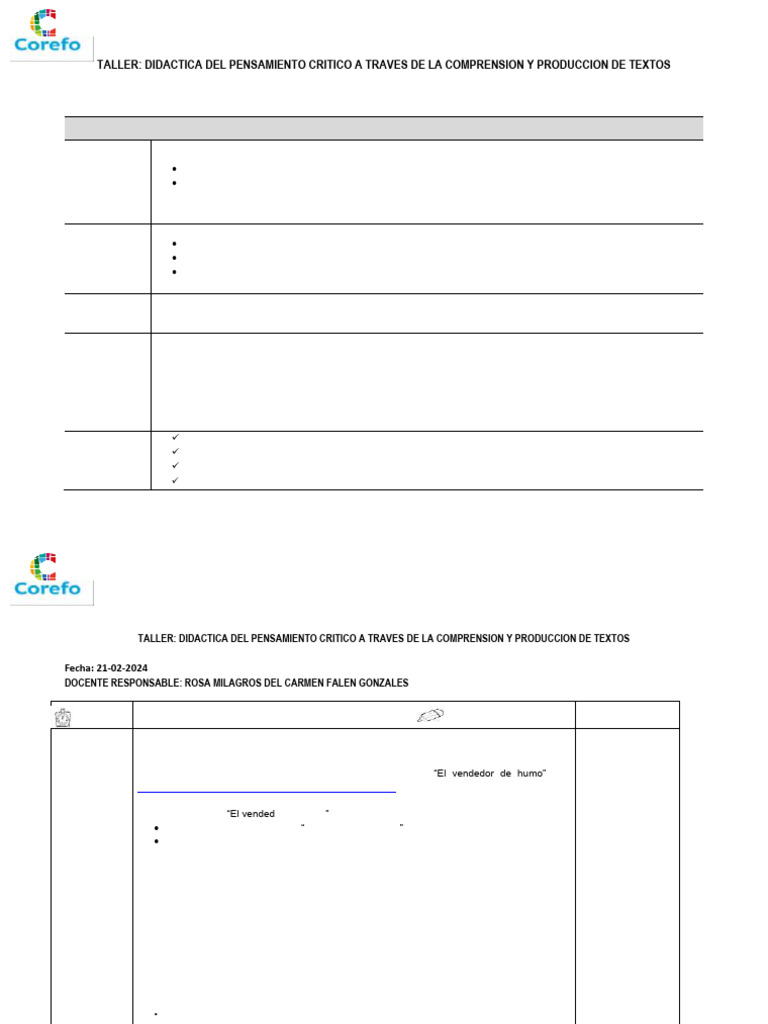 Ruta Taller Corefo Dia 21-02-2024 | PDF | Enseñando | Pedagogía