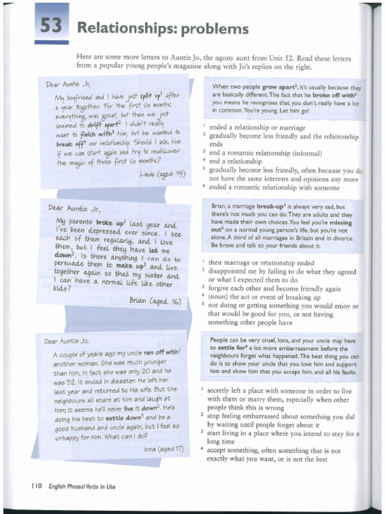 Phrasal Verbs in Use-Interm - 53-Relationships Problems | PDF